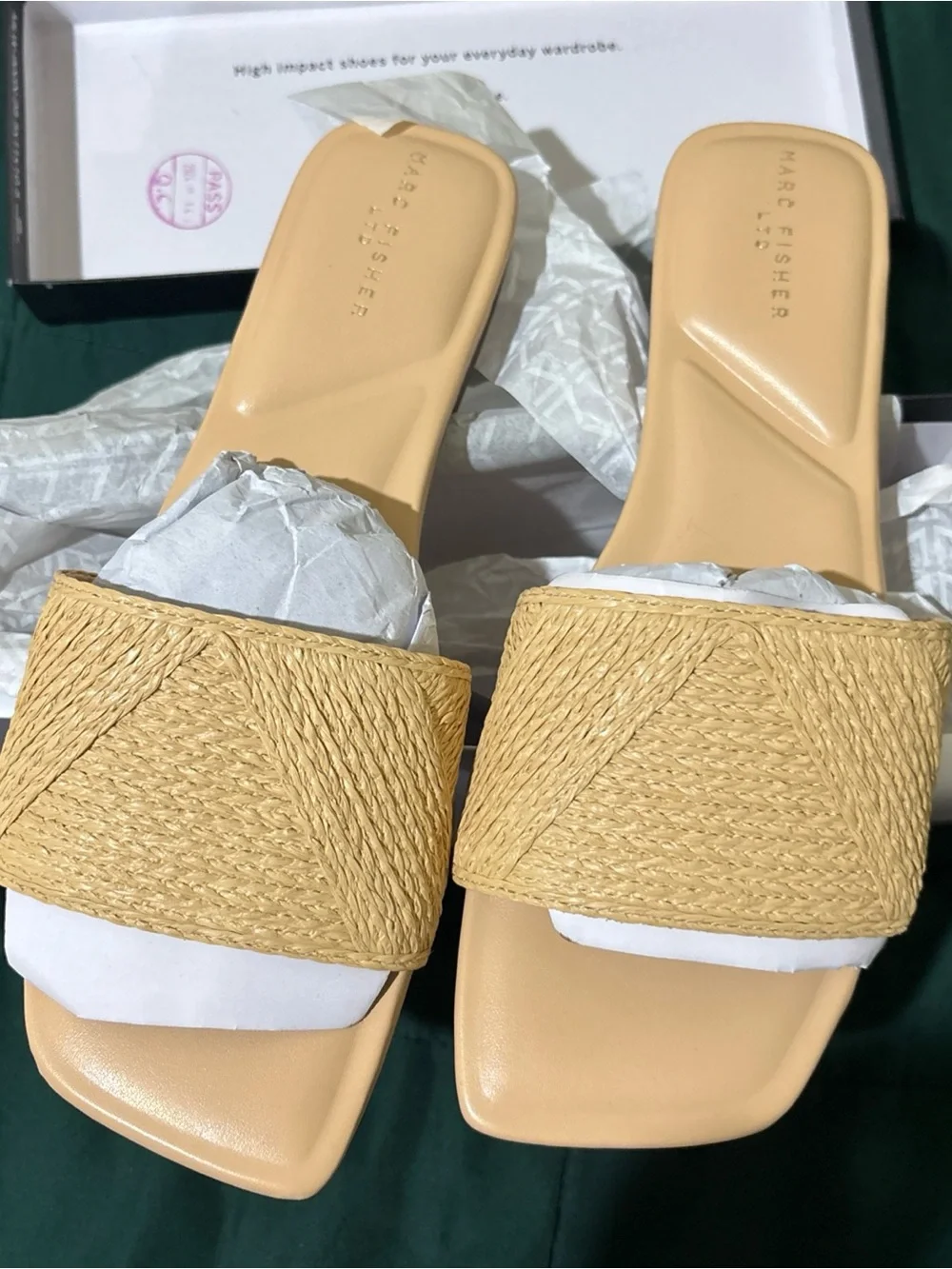 Marc Fisher | Shoes | Marc Fisher Murphy Flat Sandal Womens 95 M Light ...
